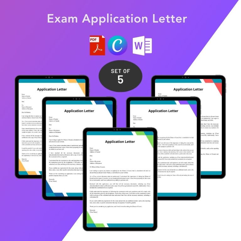 Exam Application Letter Sample Template with Examples