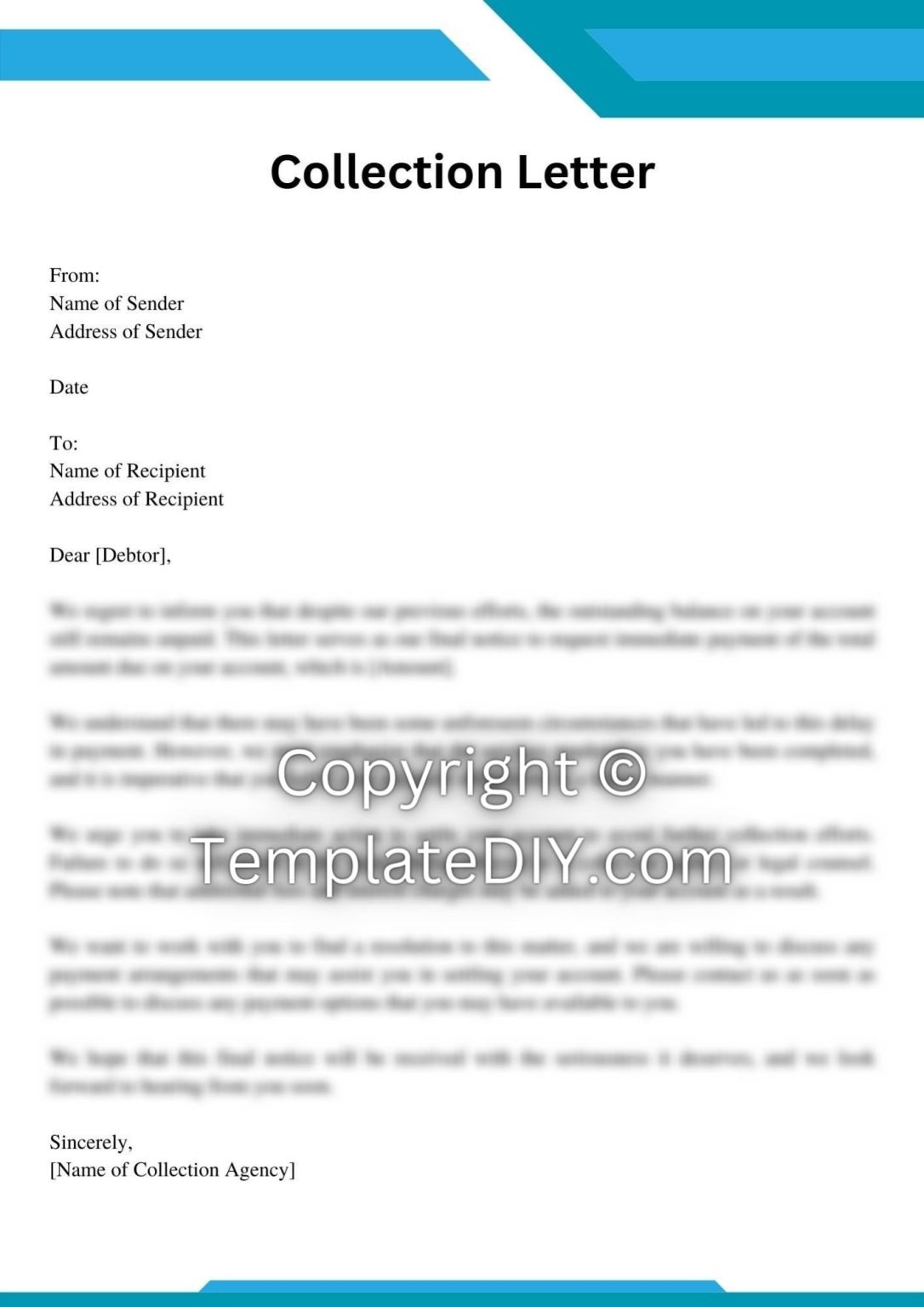 Final Notice Collection Letter Sample with Examples [Word]