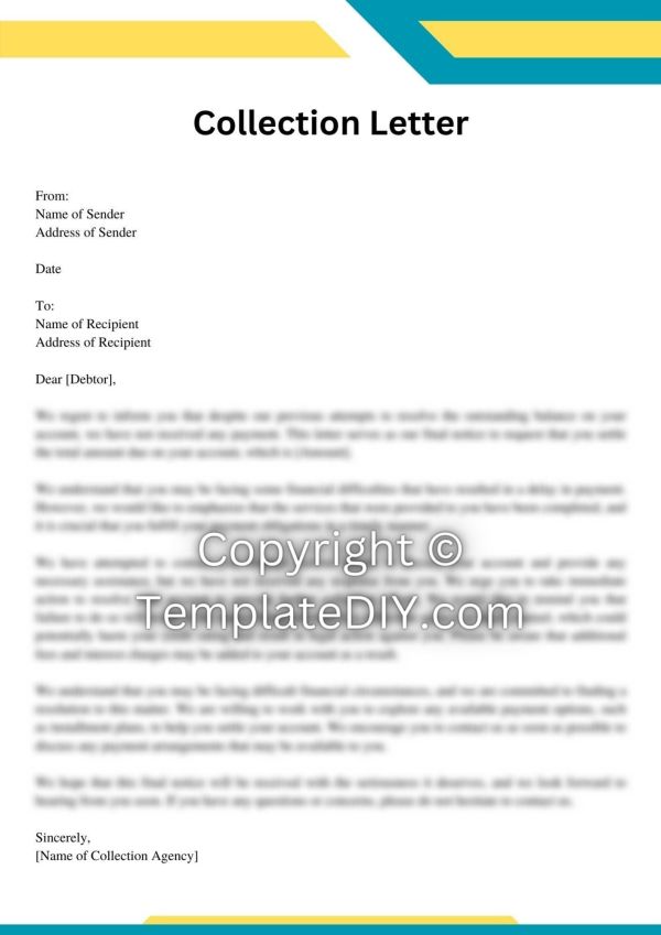 Final Notice Collection Letter Sample with Examples [Word]