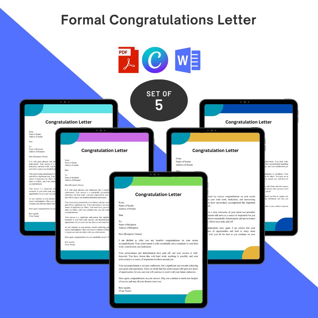 Formal Congratulations Letter Sample with Examples [Word]