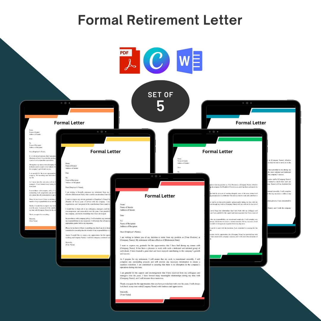 Formal Retirement Letter Sample with Examples [Word]