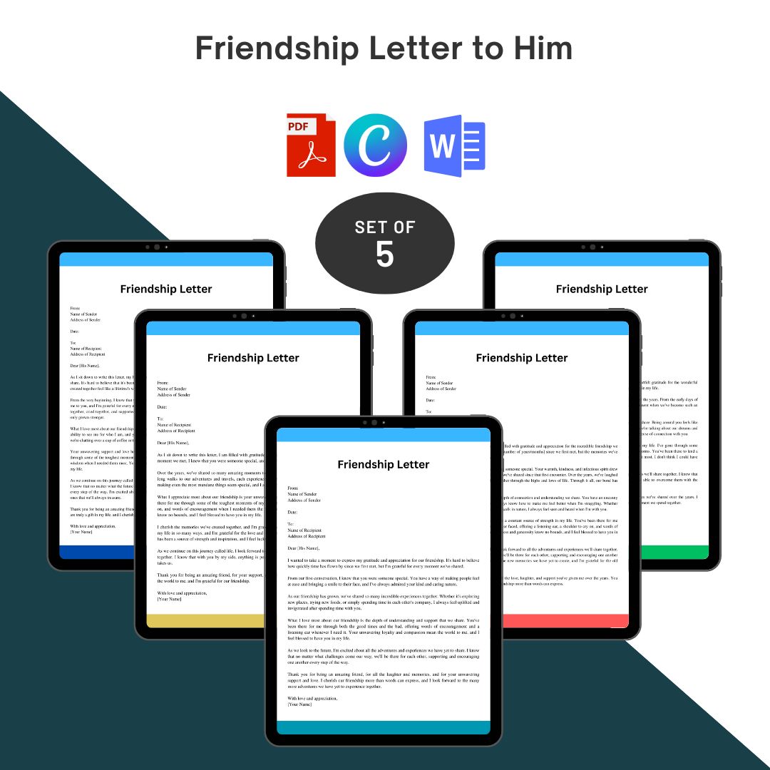 Friendship Letter to Him Sample with Examples [Word]
