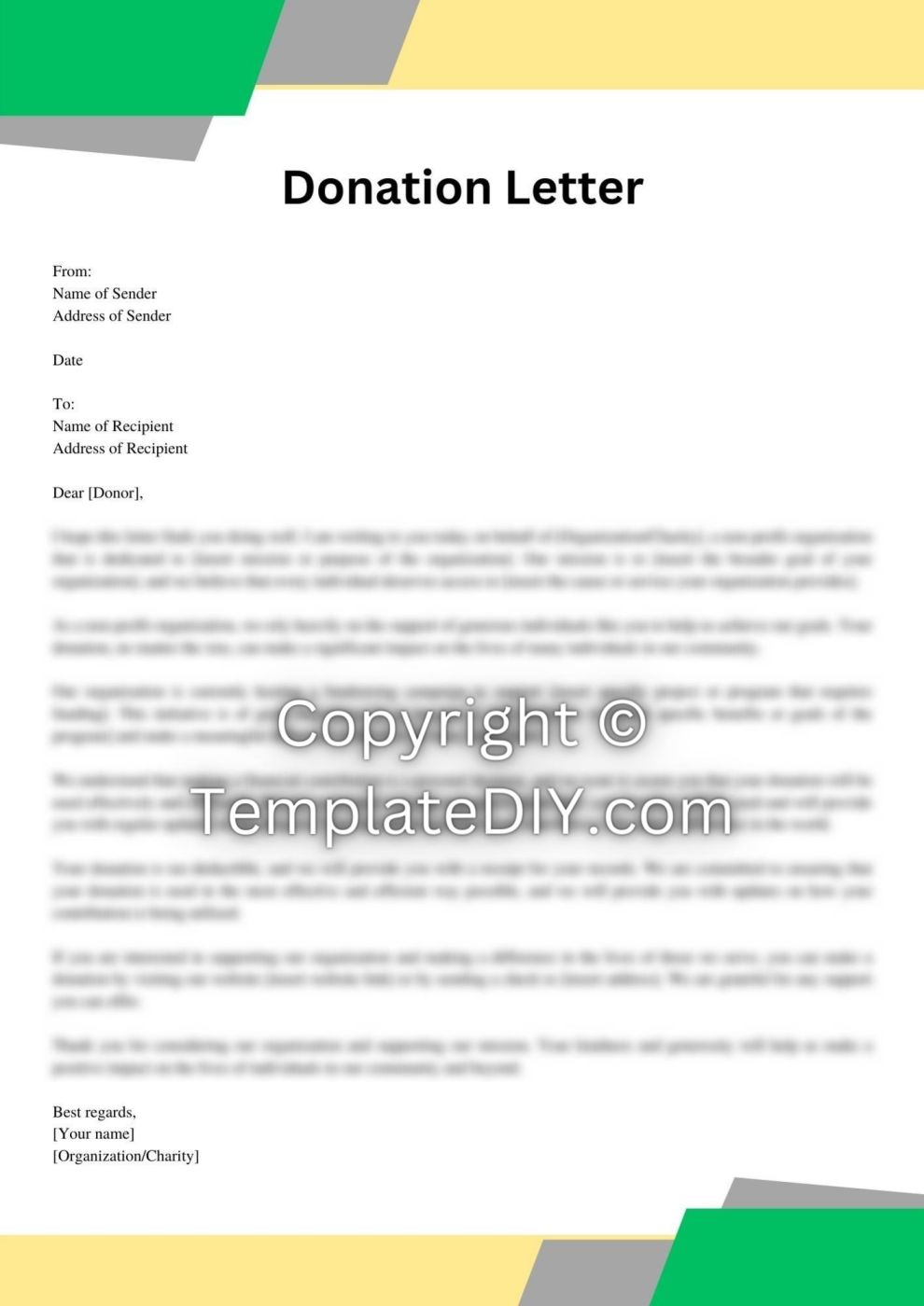 Fundraising Donation Letter Sample with Examples [Word]