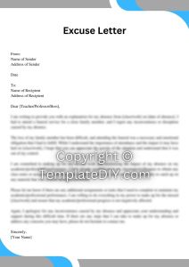 Funeral Excuse Letter Sample with Examples [Word]