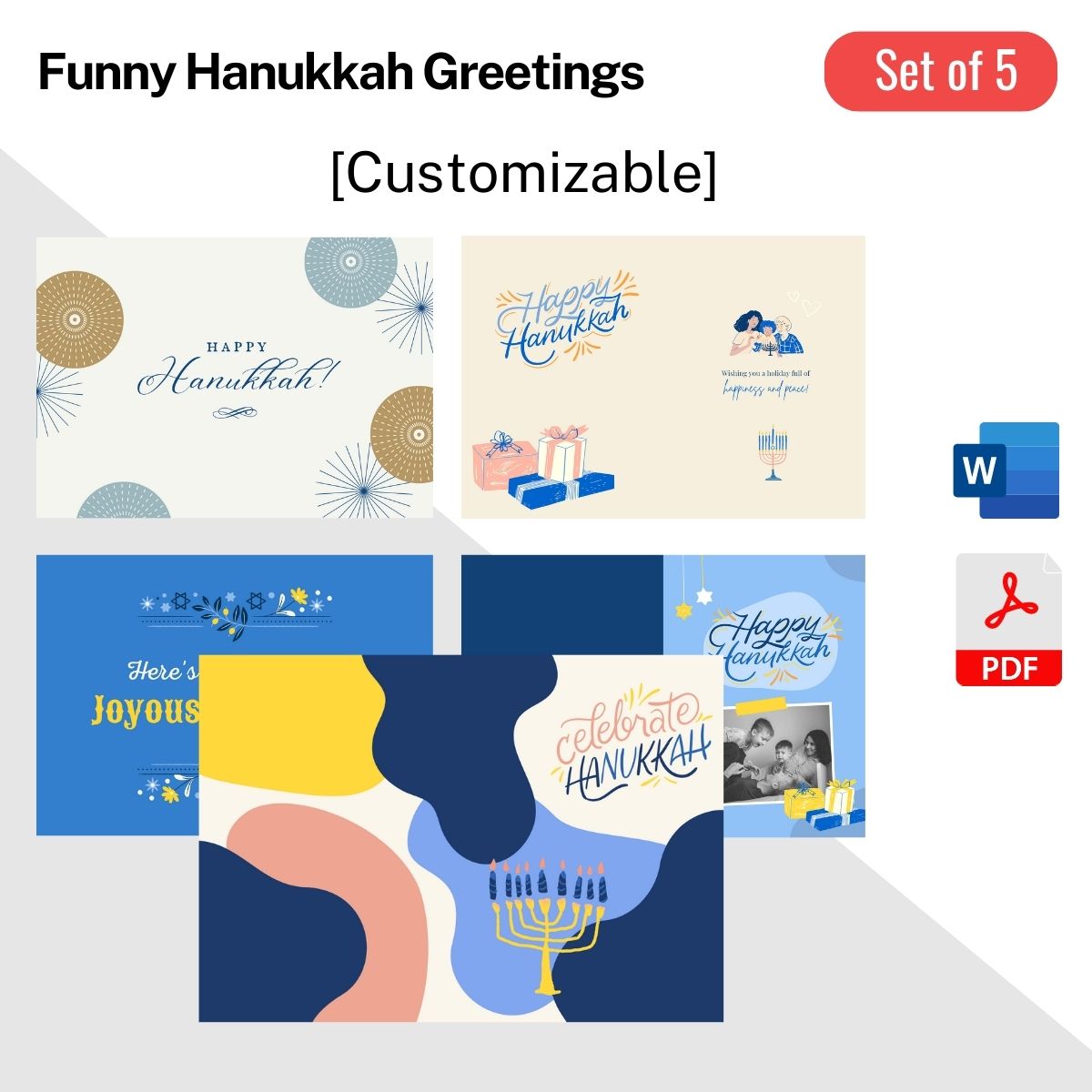 Funny Hanukkah Greetings Printable Template PDF, Word