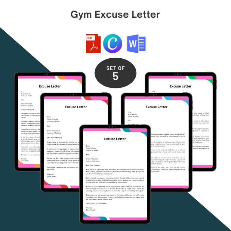 Gym Excuse Letter Sample Template with Examples [Word]