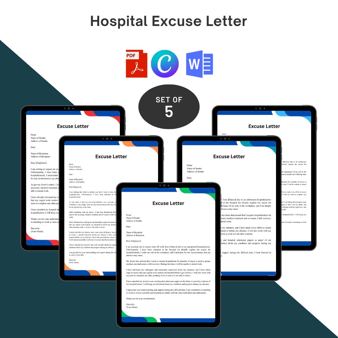 Hospital Excuse Letter Sample Template and Examples [Word]