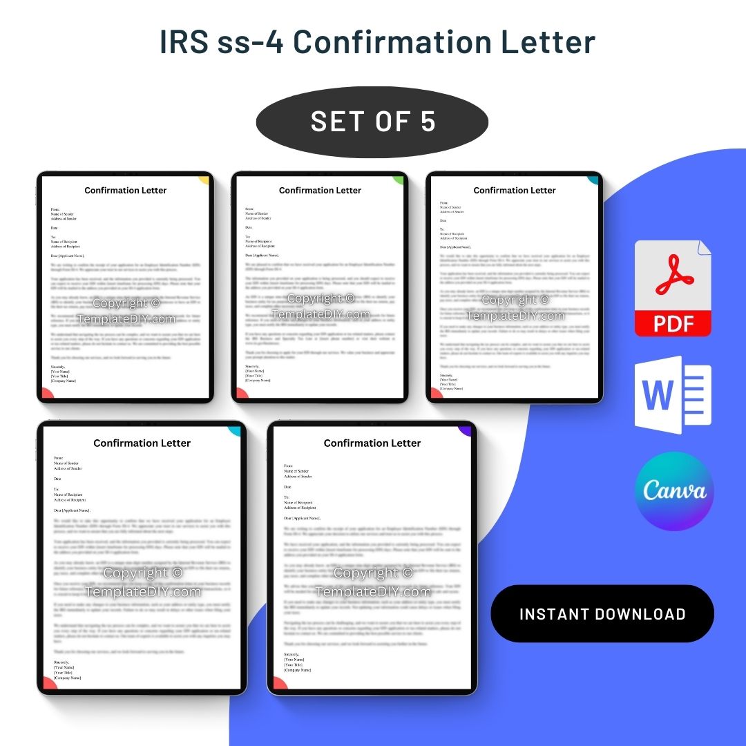 Download IRS SS-4 Confirmation Letter Sample [Word Format]