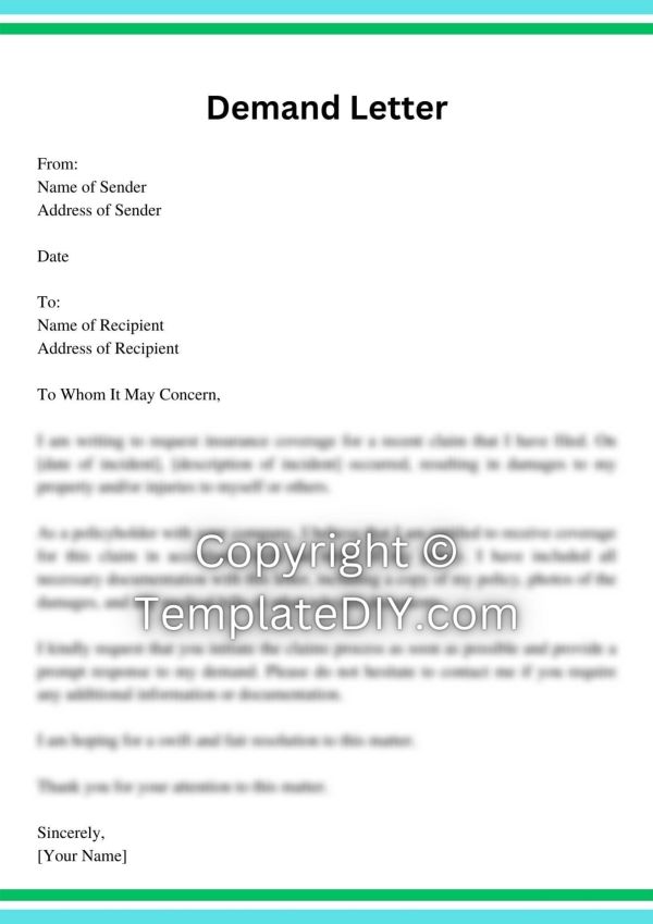 Insurance Demand Letter Sample with Examples [Word]