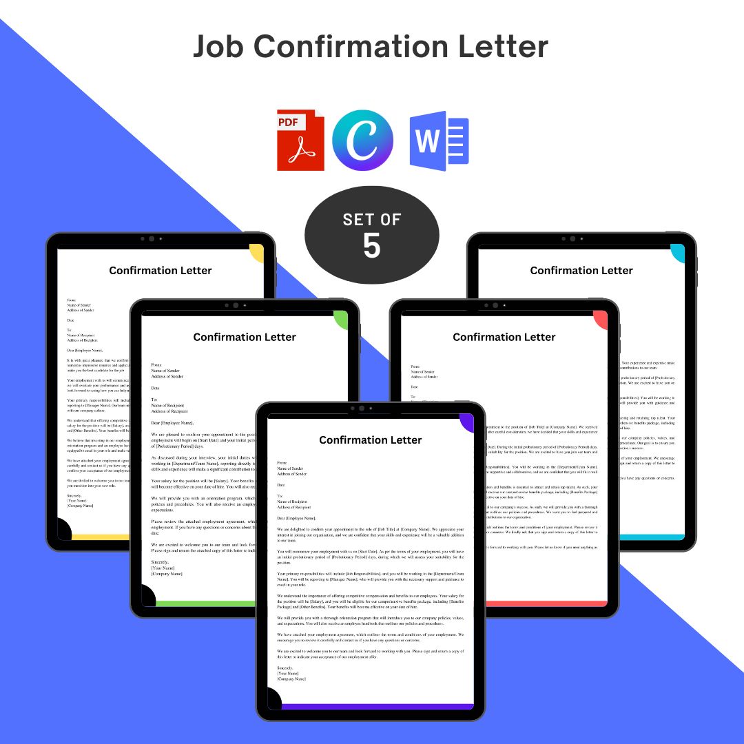 Job Confirmation Letter Sample Template and Examples [Word]