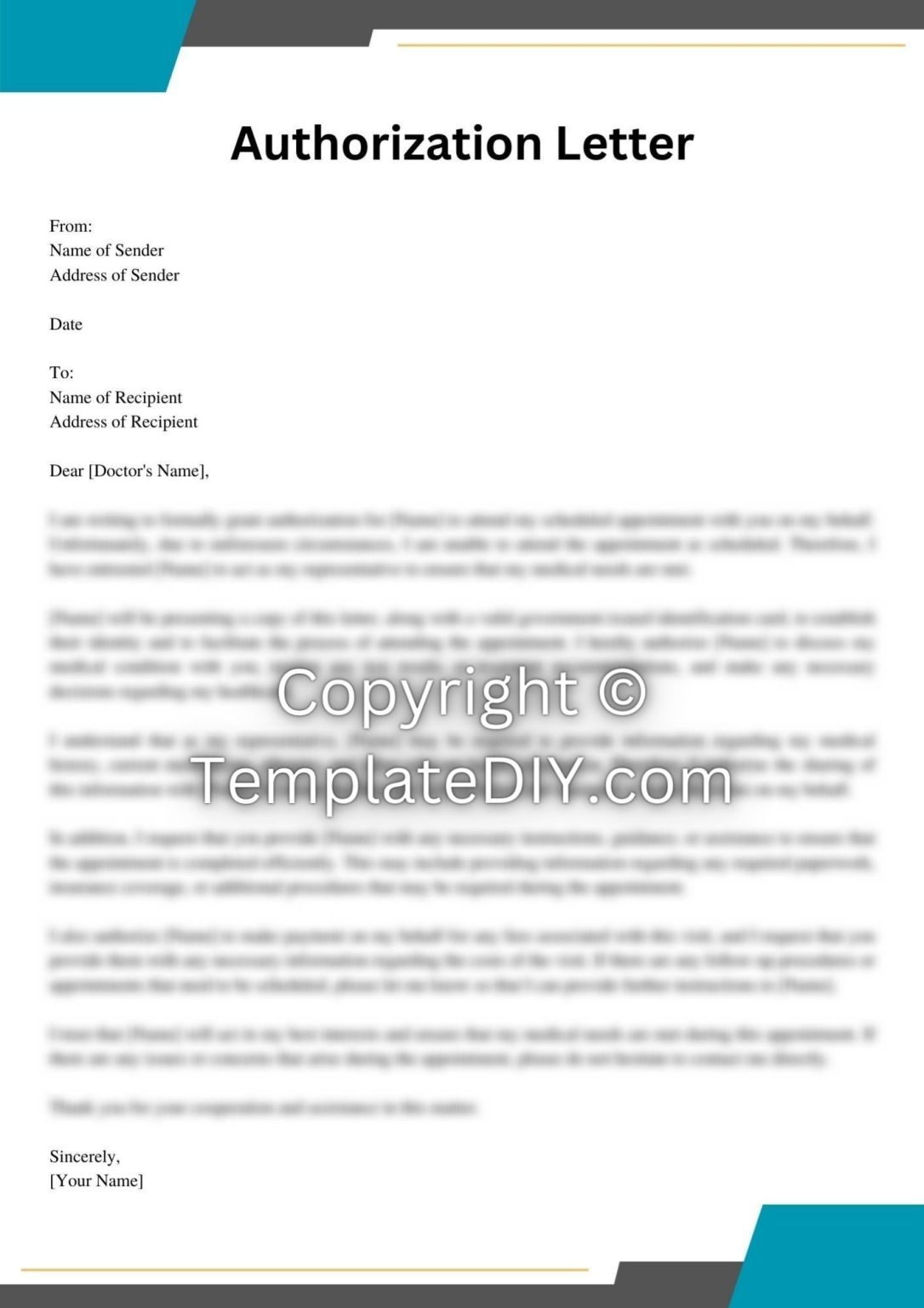 Letter of Authorization for Doctor Visit Sample with Example