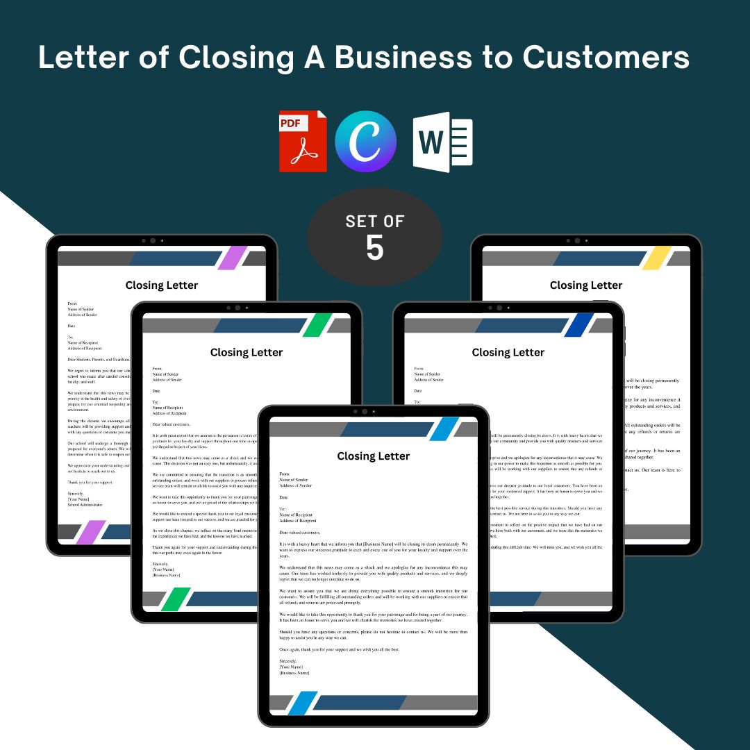 Letter of Closing A Business to Customers Sample [Word]