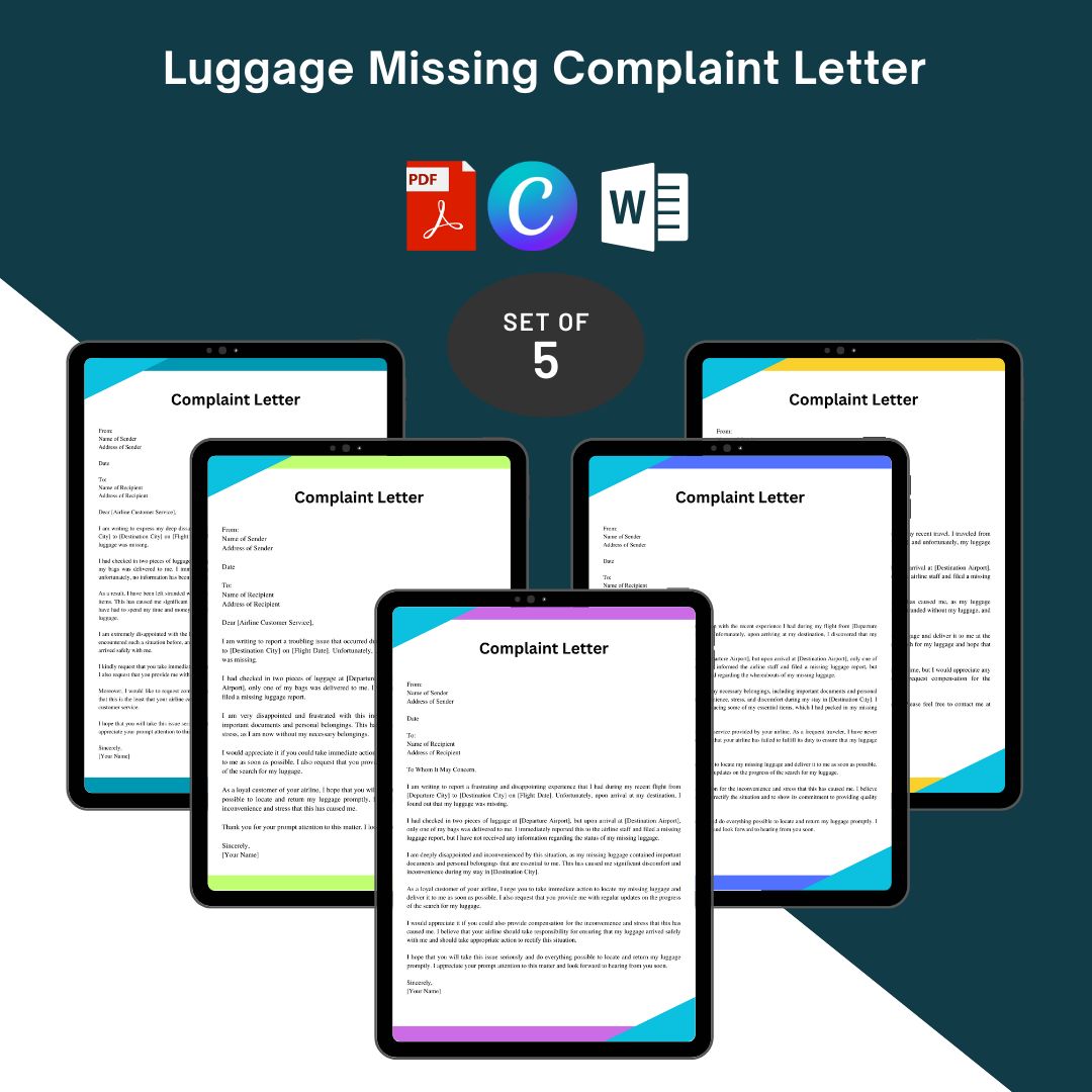 Luggage Missing Complaint Letter Sample with Examples