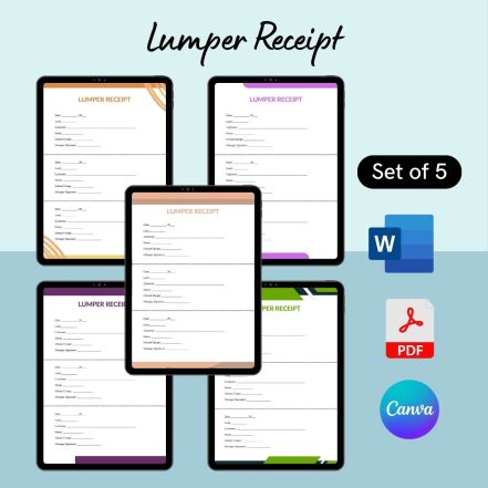 Lumper Receipt Template Blank Printable in Pdf, Excel, Word