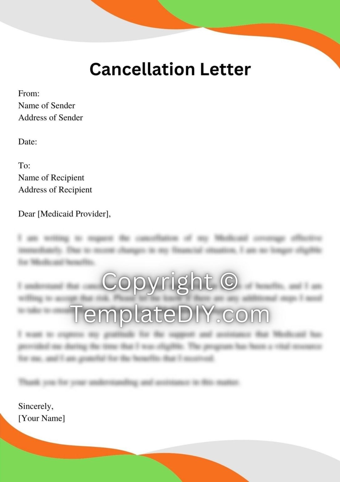 Medicaid Cancellation Letter Sample with Examples [Word]