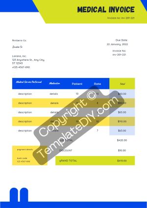 Medical Bill Template Printable in PDF, Word [Editable]