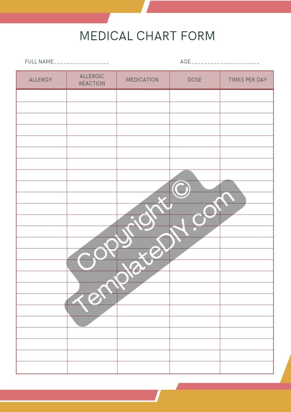 Medical Chart Template Printable in PDF, Word [Editable]