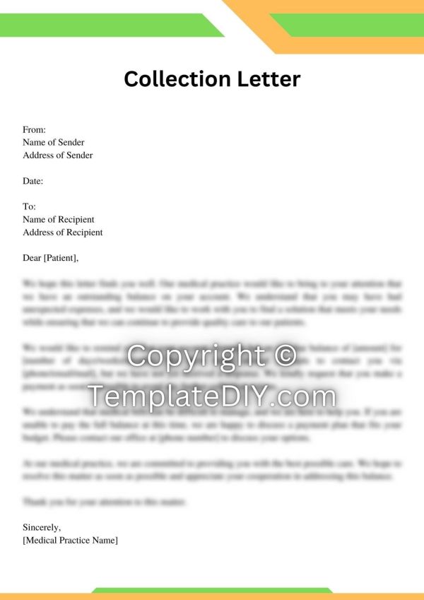 Medical Collection Letter Sample Template Examples PDF Word