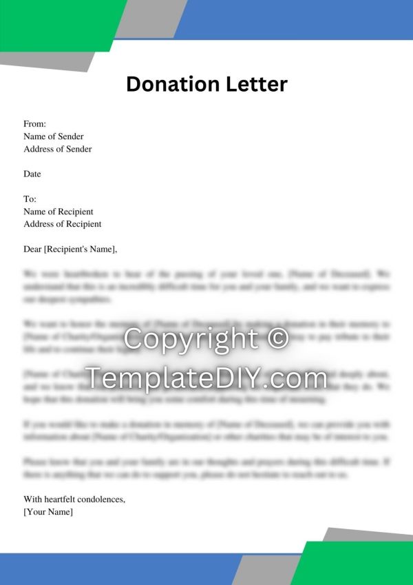 Memorial Donation Letter Sample with Examples [Word]