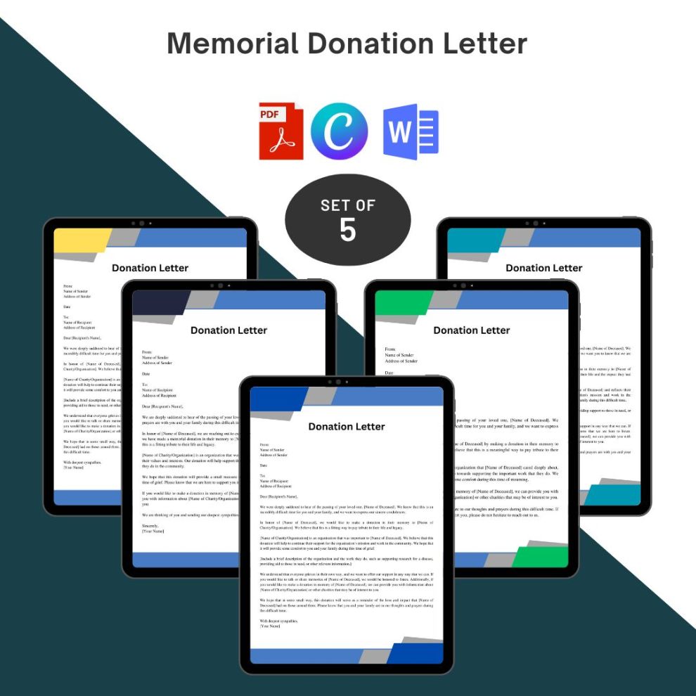 Memorial Donation Letter Sample with Examples [Word]