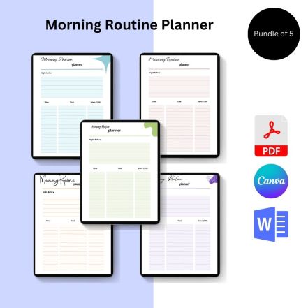 Morning Routine Planner Template PDF, Word, Excel