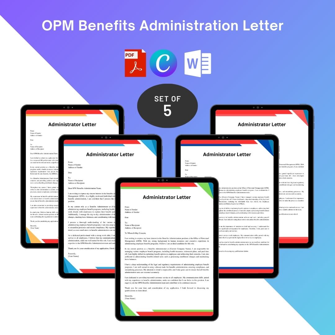 OPM Benefits Administration Letter Sample Template [Word]