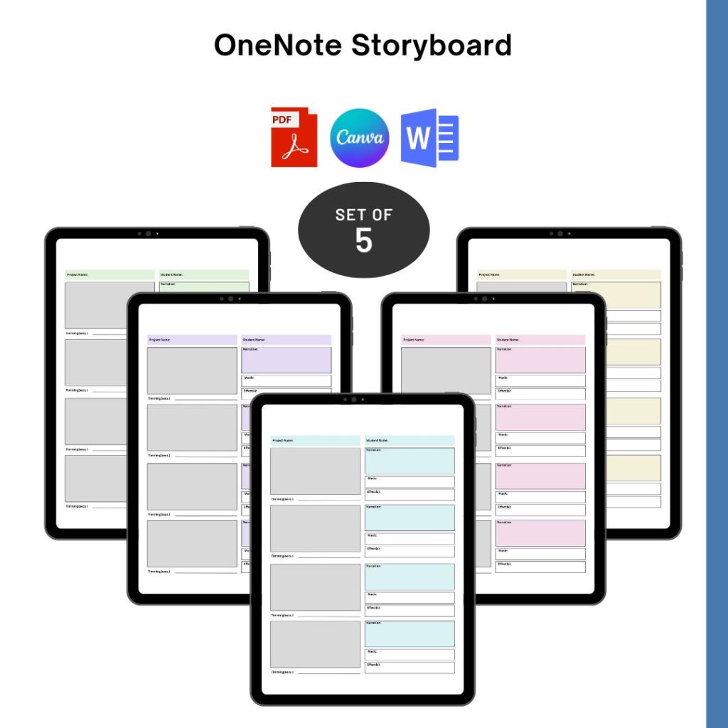Professional Storyboard Template Printable in PDF, Word
