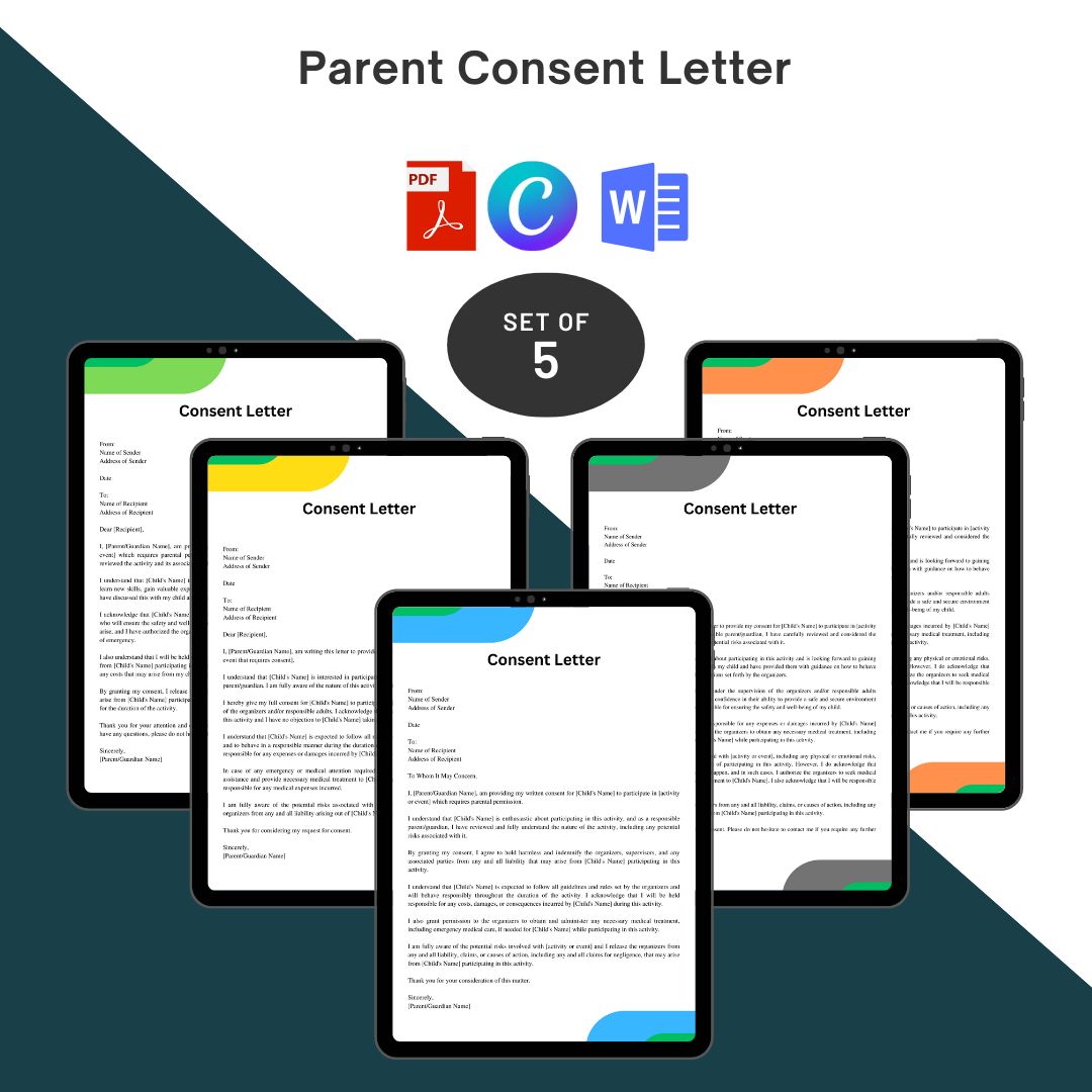 Parent Consent Letter Sample with Examples [Word Editable]