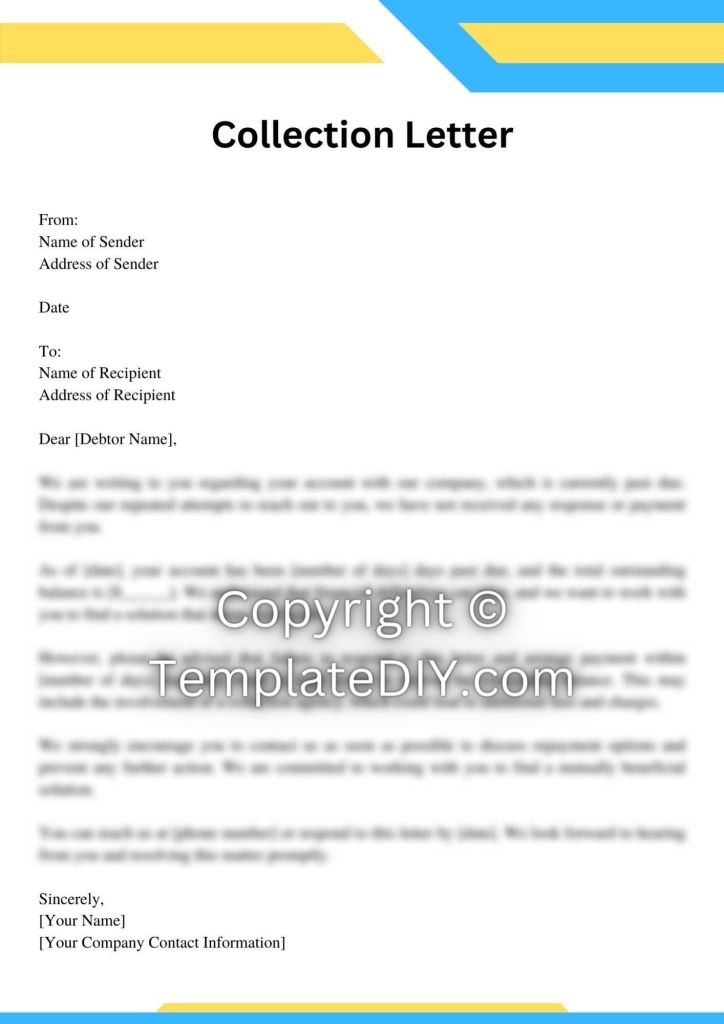 Past Due Collection Letter Sample with Examples [Word]