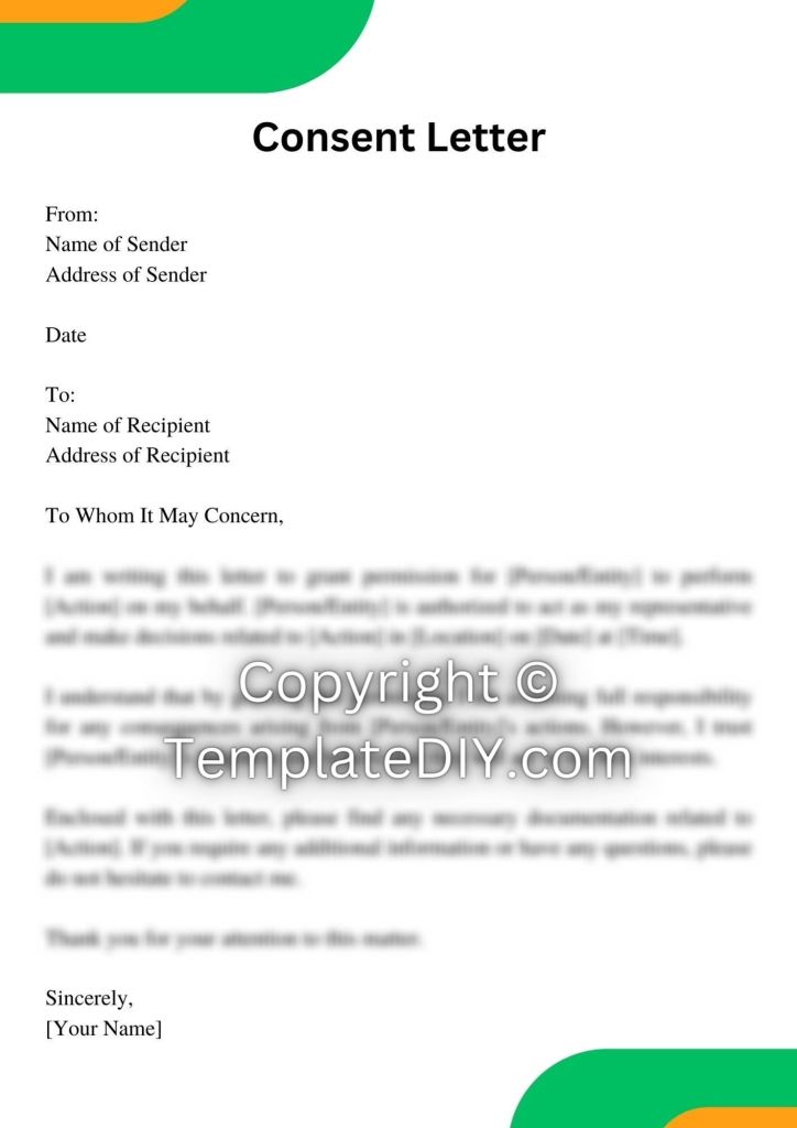 Permission Consent Letter Sample with Examples [Word]