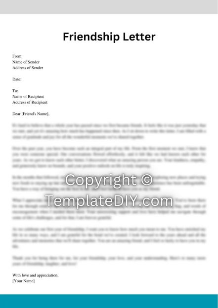 1 Year of Friendship Letter Sample with Examples [Word]