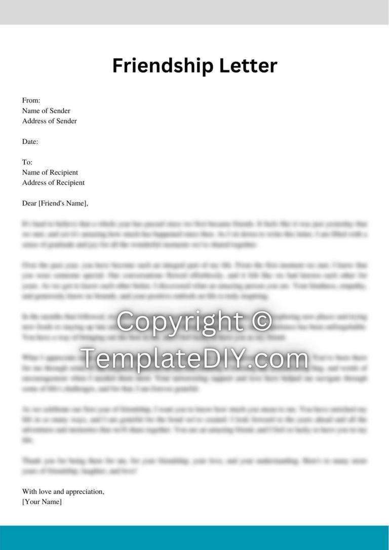1 Year of Friendship Letter Sample with Examples [Word]