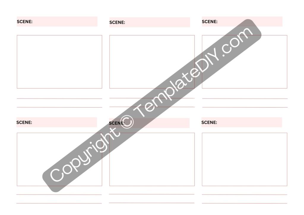 Animation Storyboard Template Printable in PDF, Word
