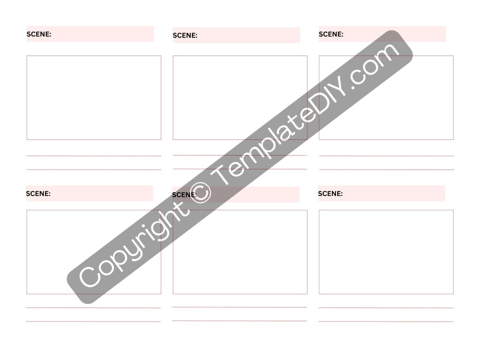 Animation Storyboard Template Printable in PDF, Word