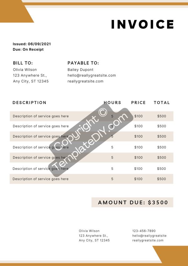 Artist Invoice Template Printable PDF, Word & Excel