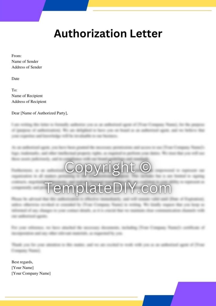 Brand Authorization Letter Sample Template Examples Word