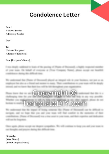Business Condolence Letter Sample with Examples [Word]