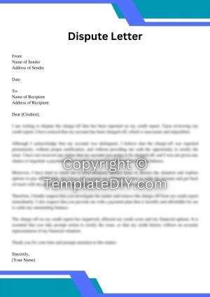Dispute Charge Offs with Our Letter Template | Download Now