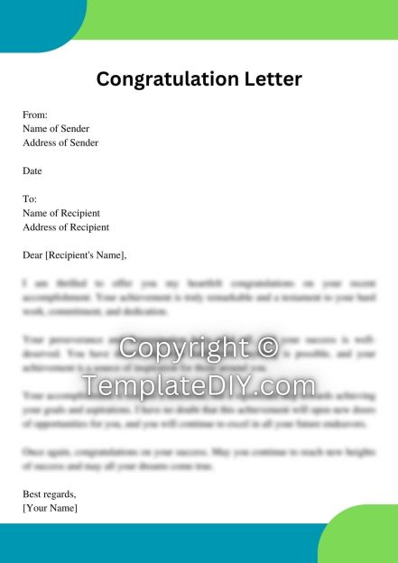 Formal Congratulations Letter Sample with Examples [Word]