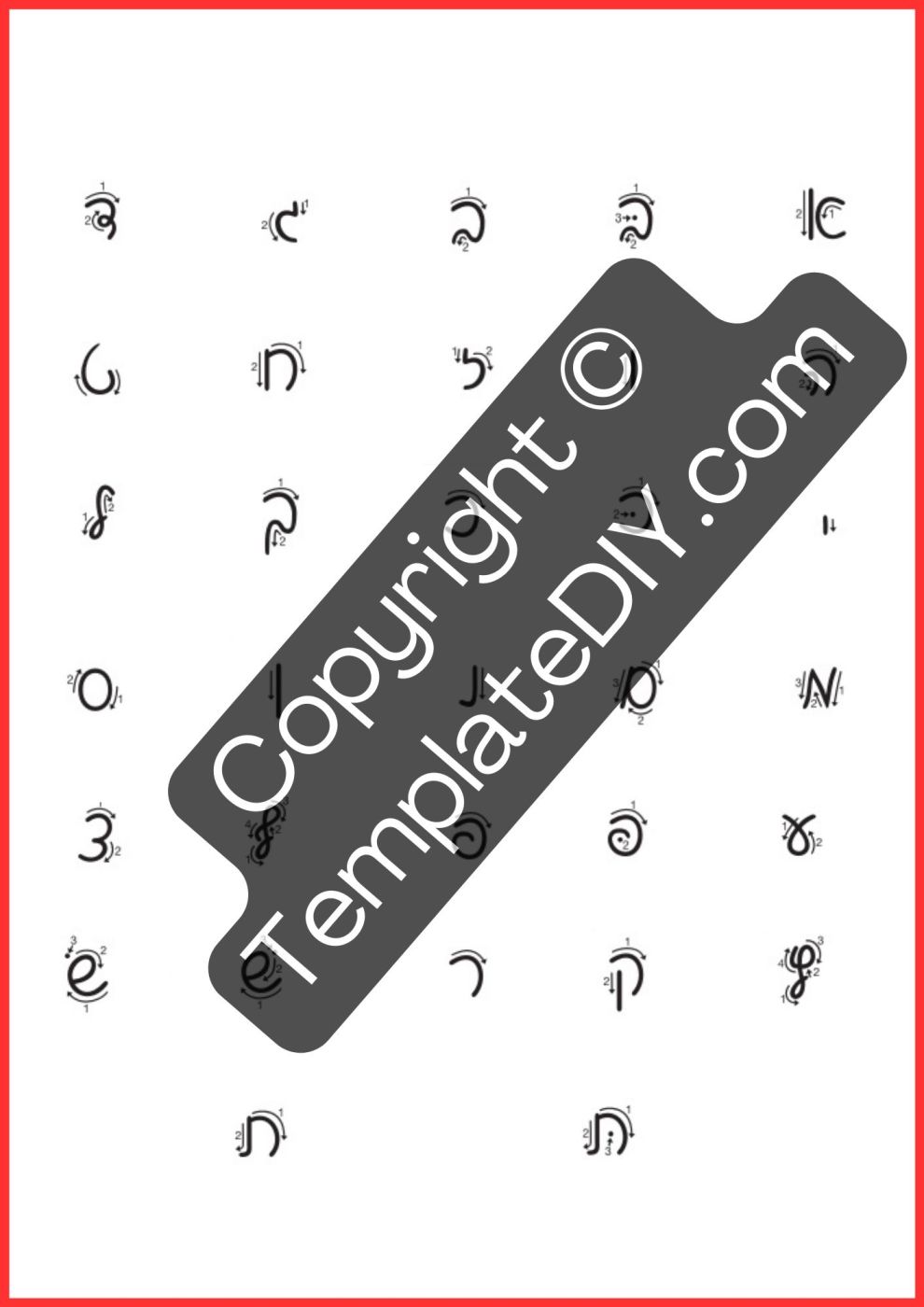 Printable Hebrew Cursive Alphabet Template | PDF & Word