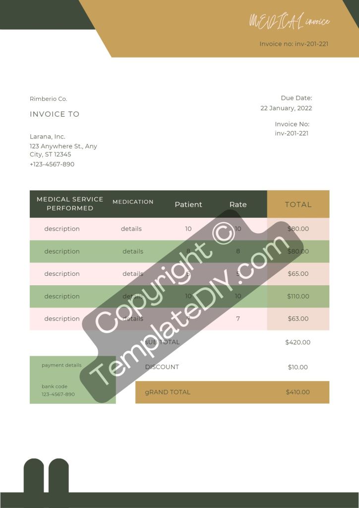 Medical Bill Template Printable in PDF, Word [Editable]