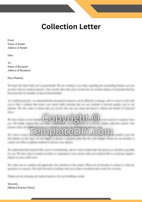 Medical Collection Letter Sample Template Examples PDF Word
