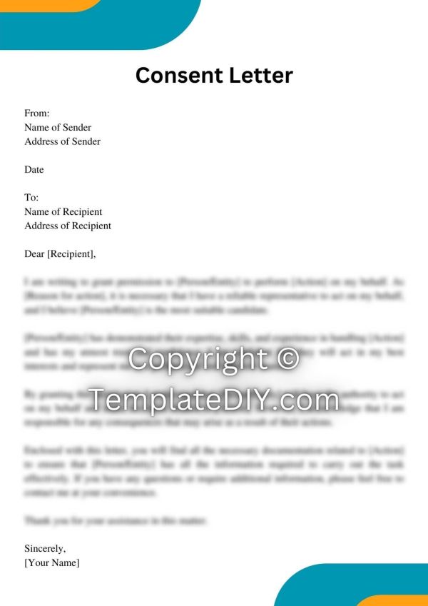 Permission Consent Letter Sample with Examples [Word]