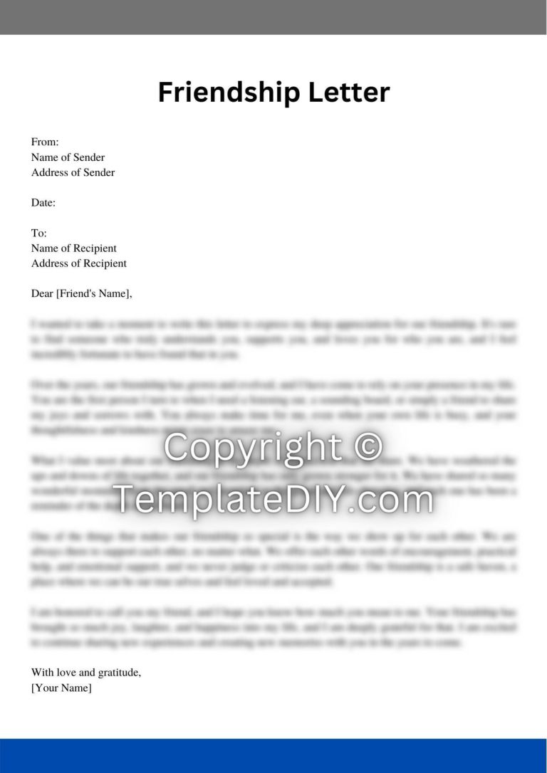 Proof of Friendship Letter Sample Template with Examples