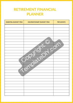 Retirement Financial Planner Printable Template [PDF, Excel]