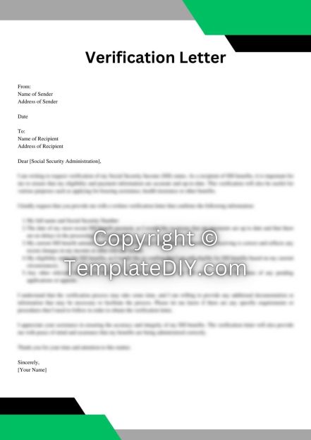 SSI Verification Letter Sample with Examples [Word]