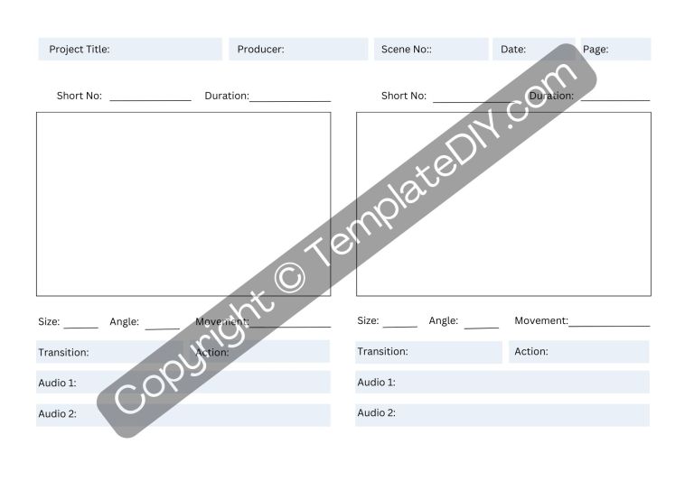 Video Storyboard Template Printable PDF, Word [Editable]