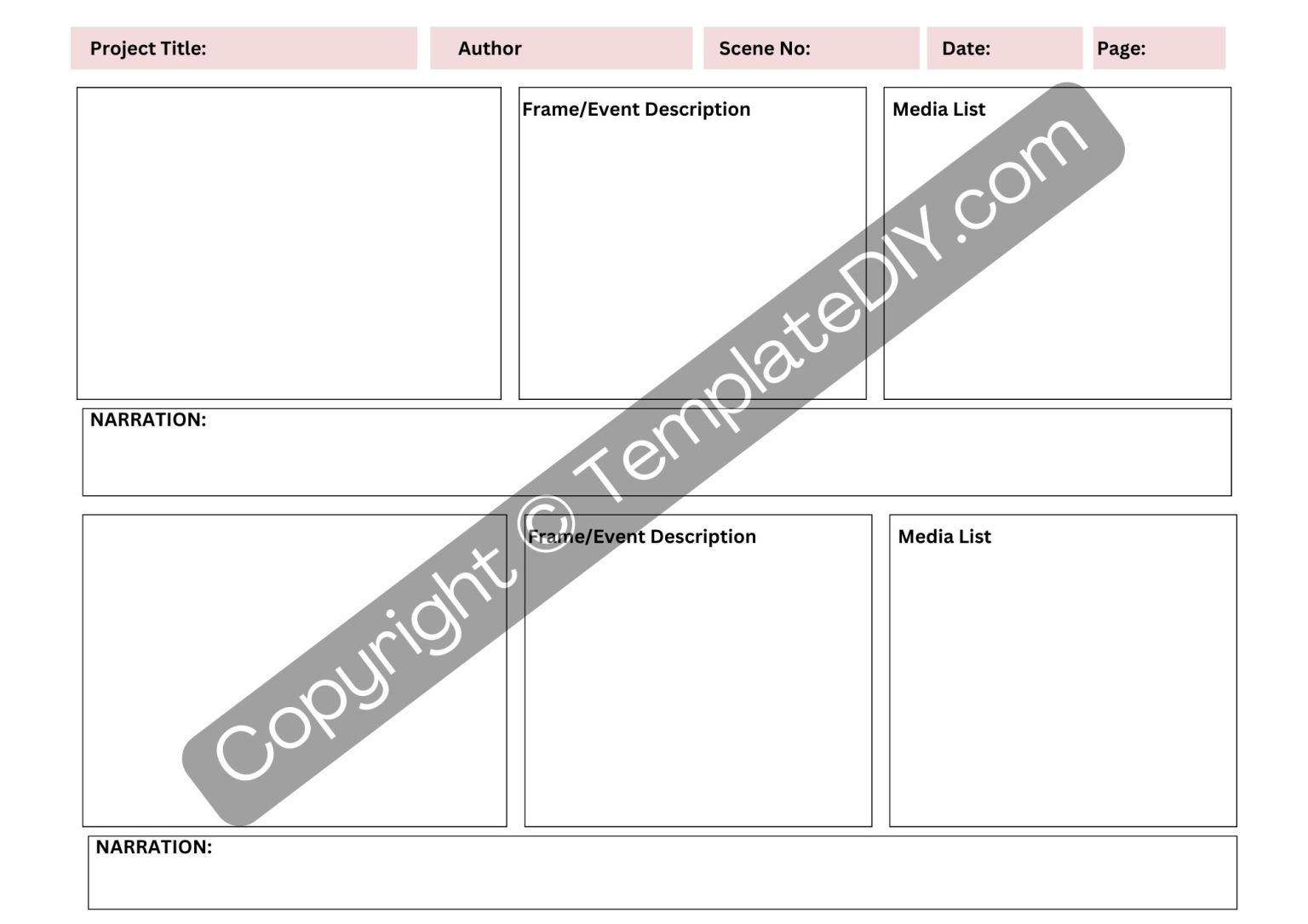 Professional Storyboard Template Printable in PDF, Word