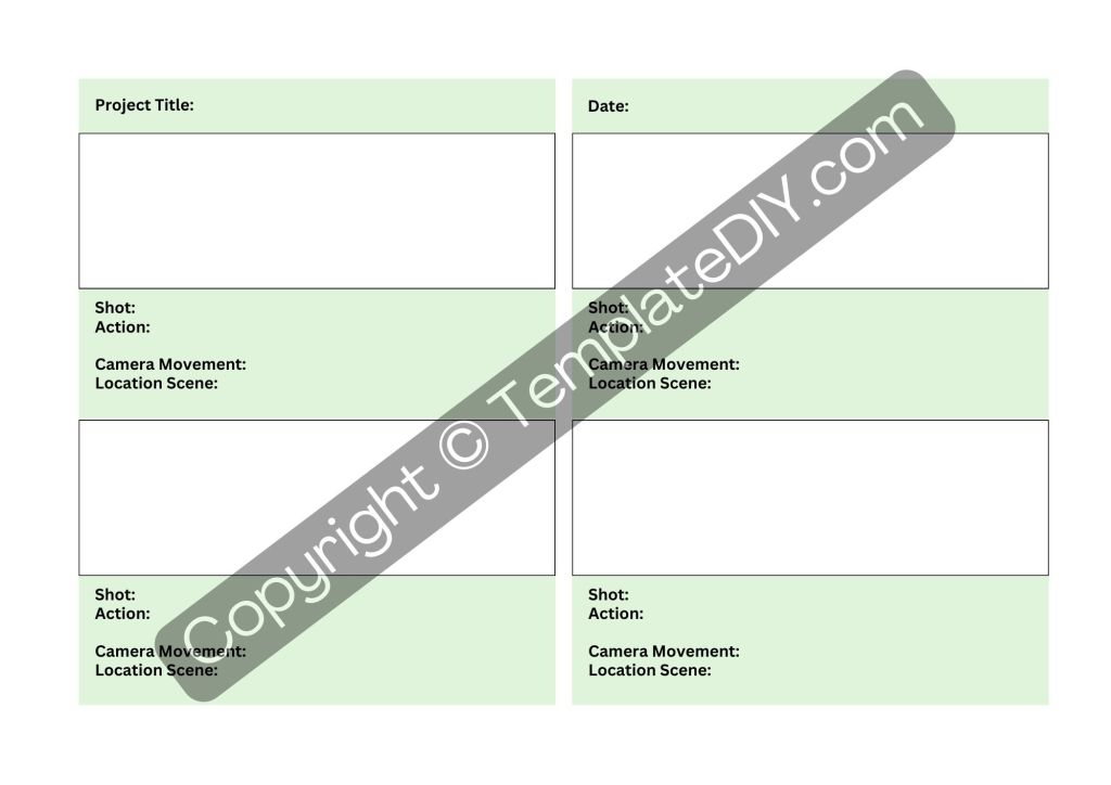 Professional Storyboard Template Printable in PDF, Word