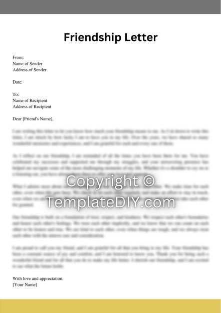 Proof of Friendship Letter Sample Template with Examples